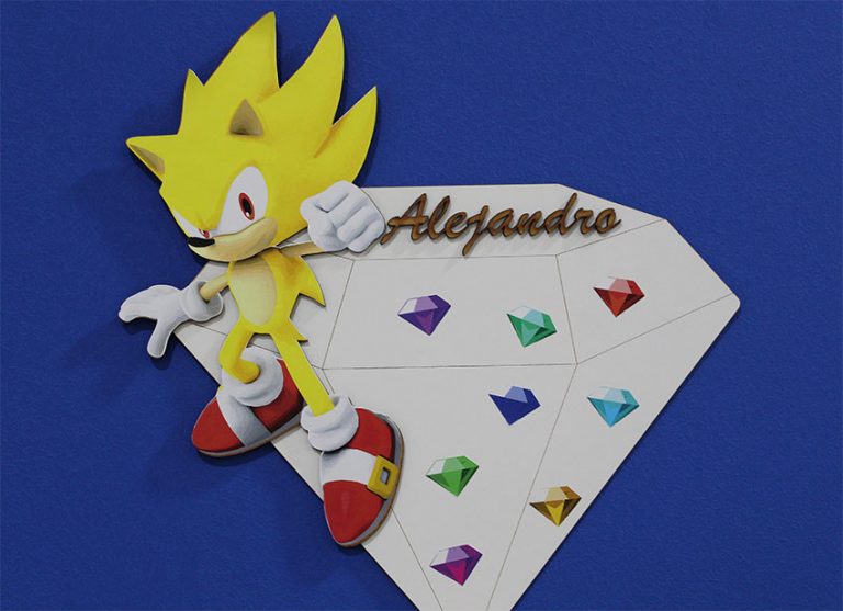 Letrero madera Súper Sonic – Camaleón Print