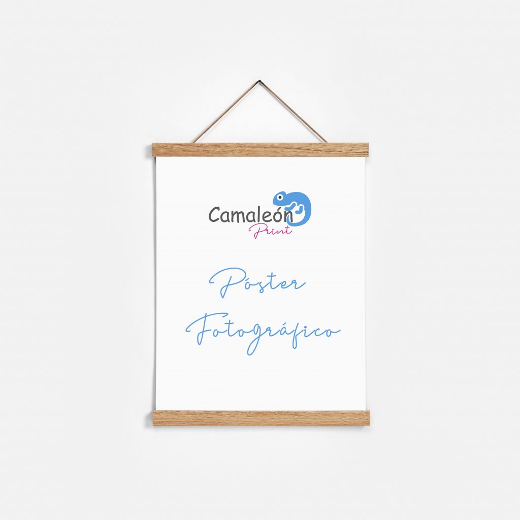 Póster con marco de madera – Camaleón Print