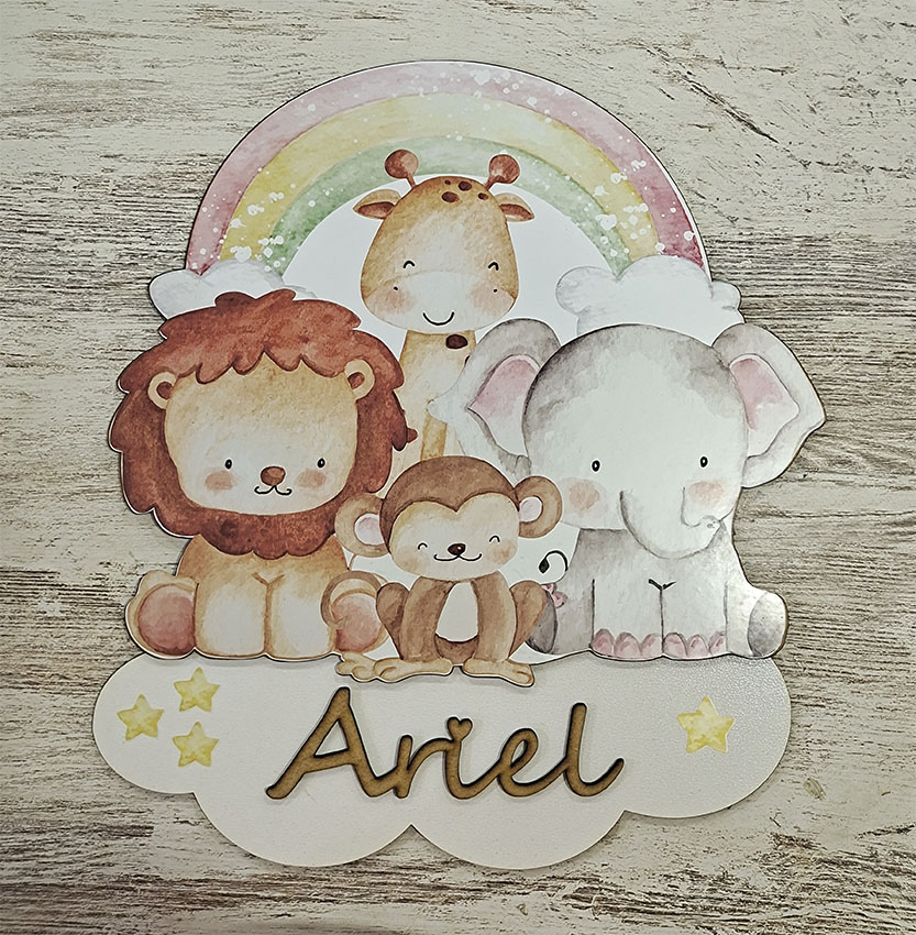 Letrero madera Animales Bosque – Camaleón Print