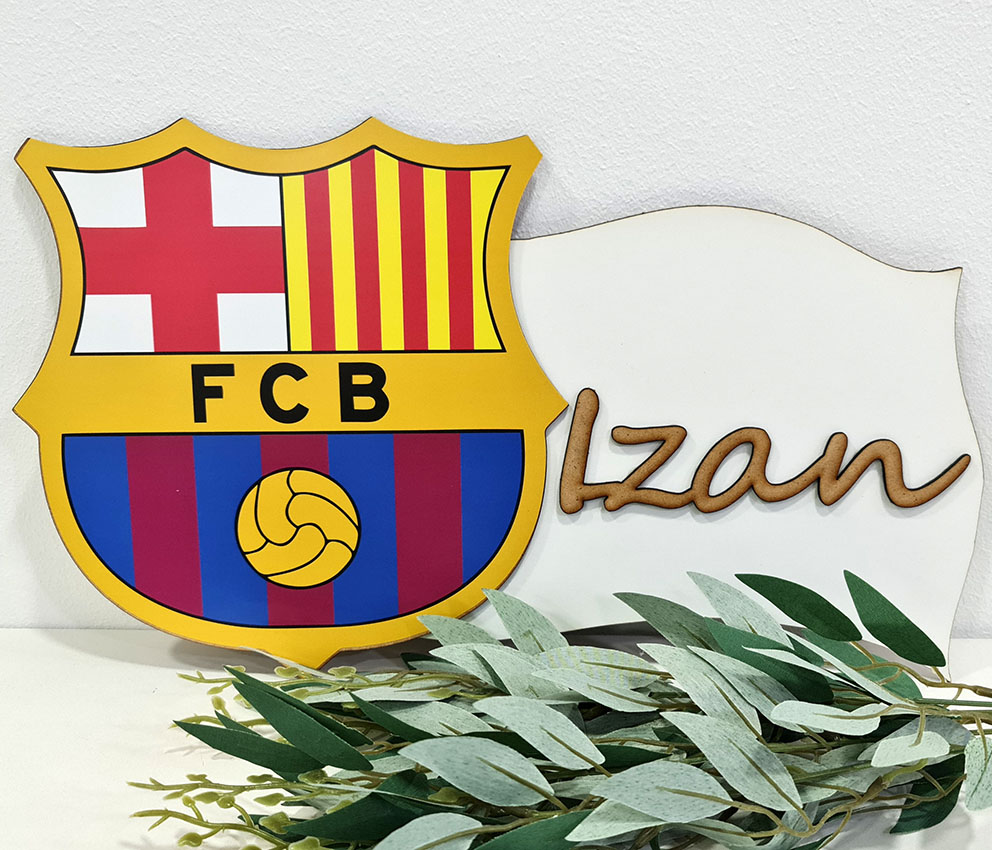 Letrero madera Barça – Camaleón Print