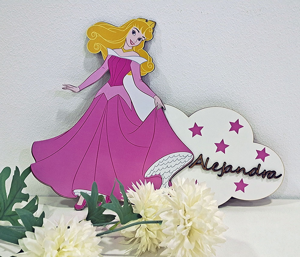 Letrero madera Bella Durmiente – Camaleón Print