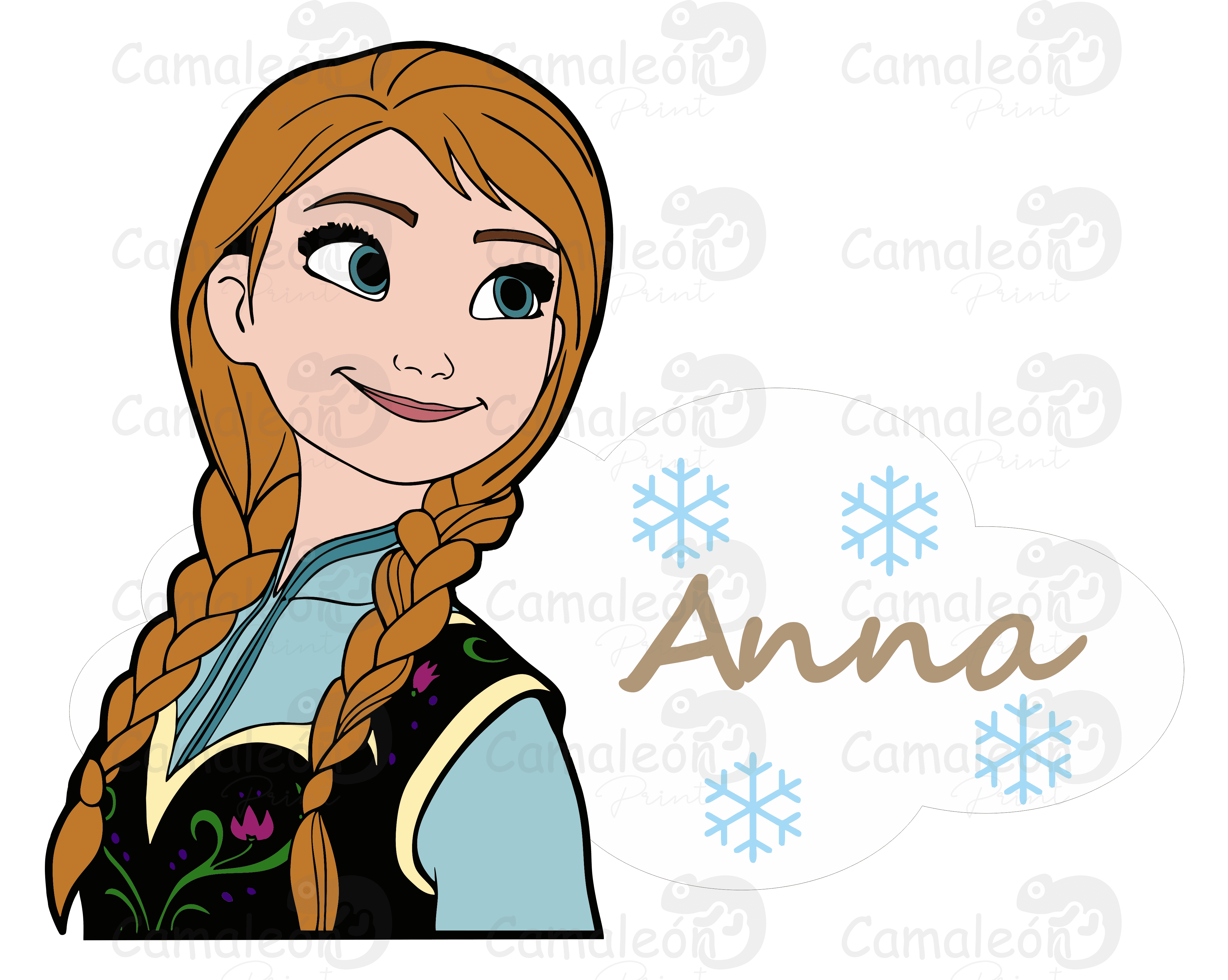 Letrero madera Frozen Ana - Camaleón Print