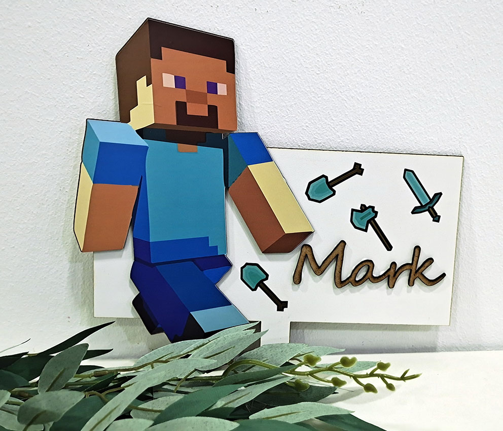 Letrero madera Minecraft – Camaleón Print