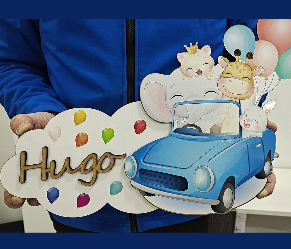 Letrero madera Bebé Animales – Camaleón Print