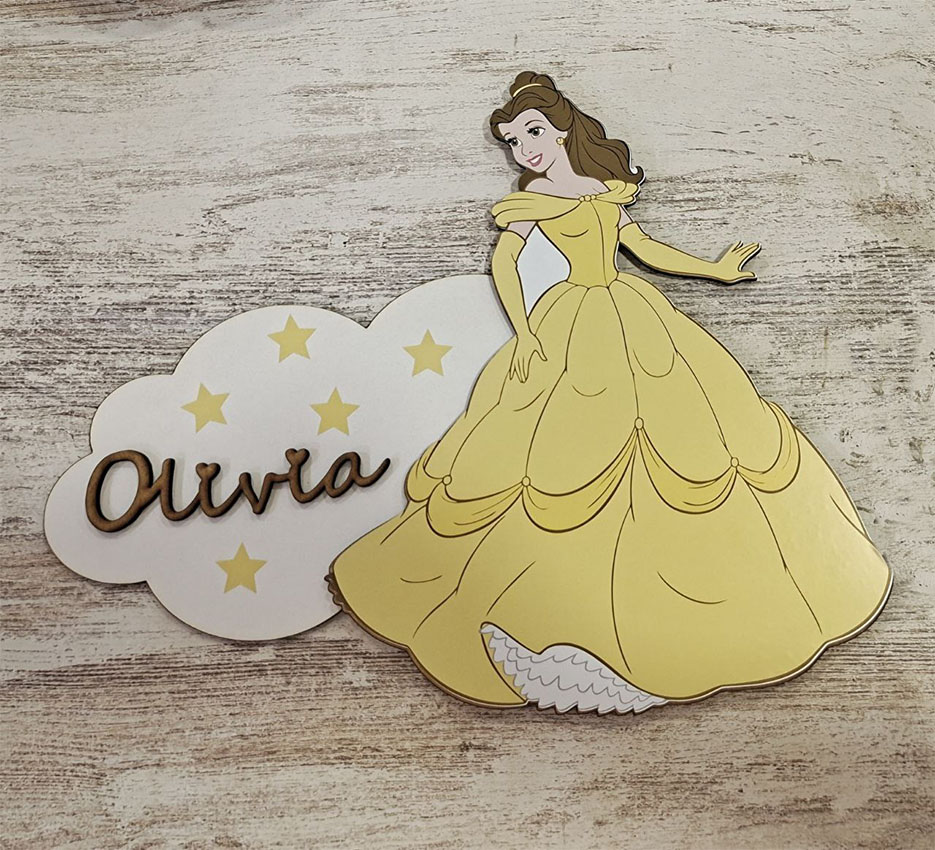 Letrero madera Bella – Camaleón Print