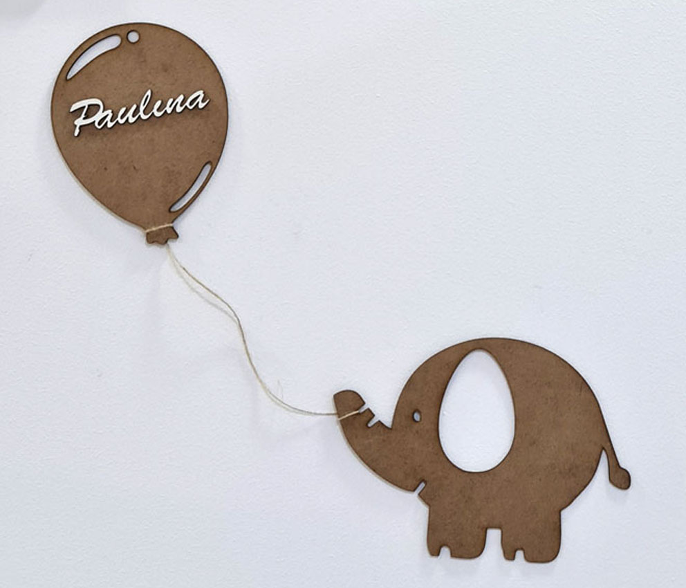 Letrero madera Elefante – Camaleón Print