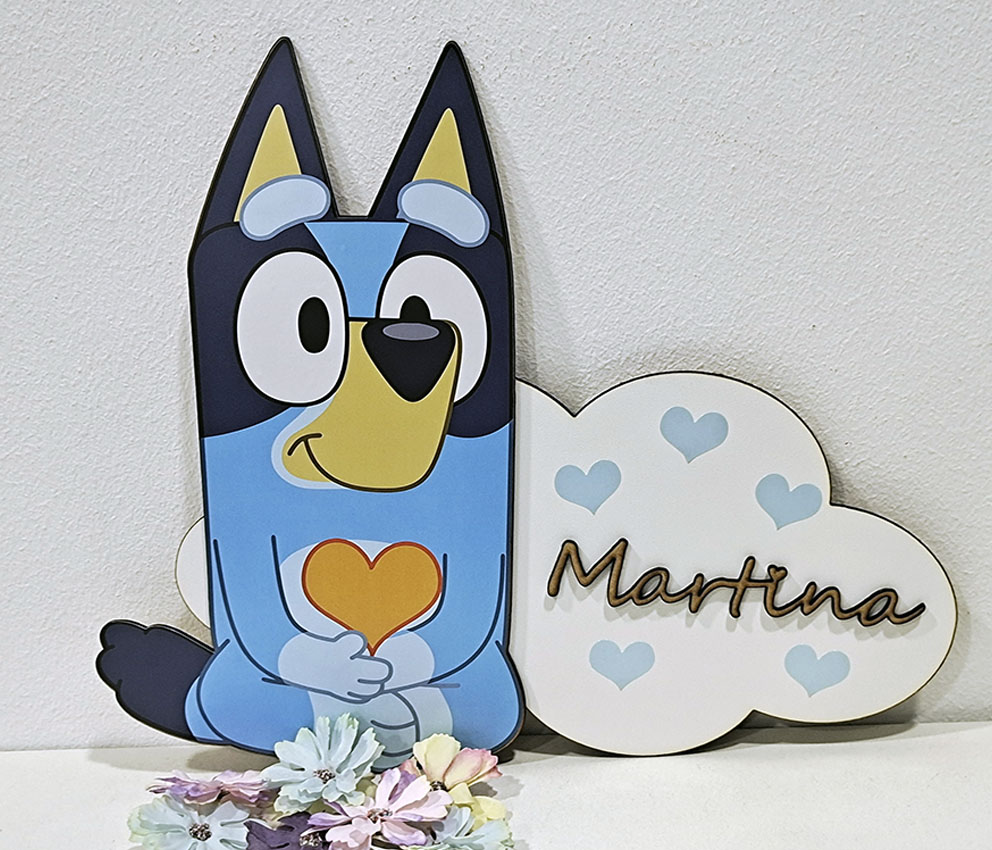 Letrero Handmade Bluey – Camaleón Print