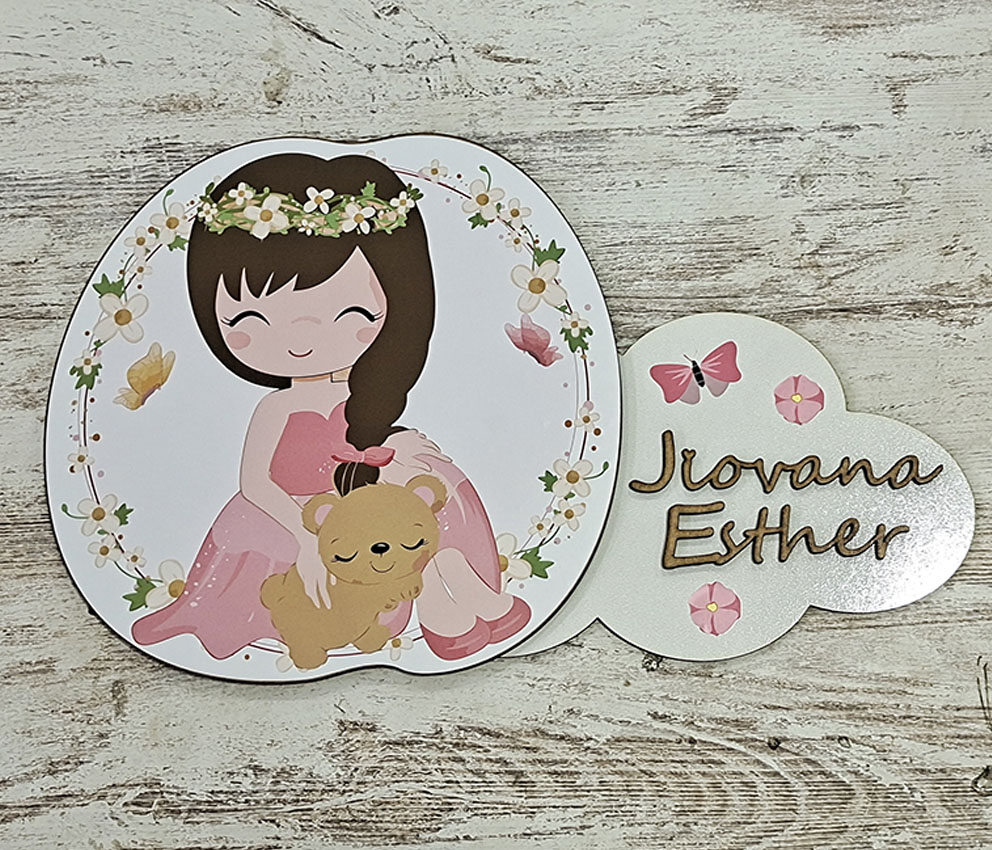 Letrero madera Princesa Floral – Camaleón Print