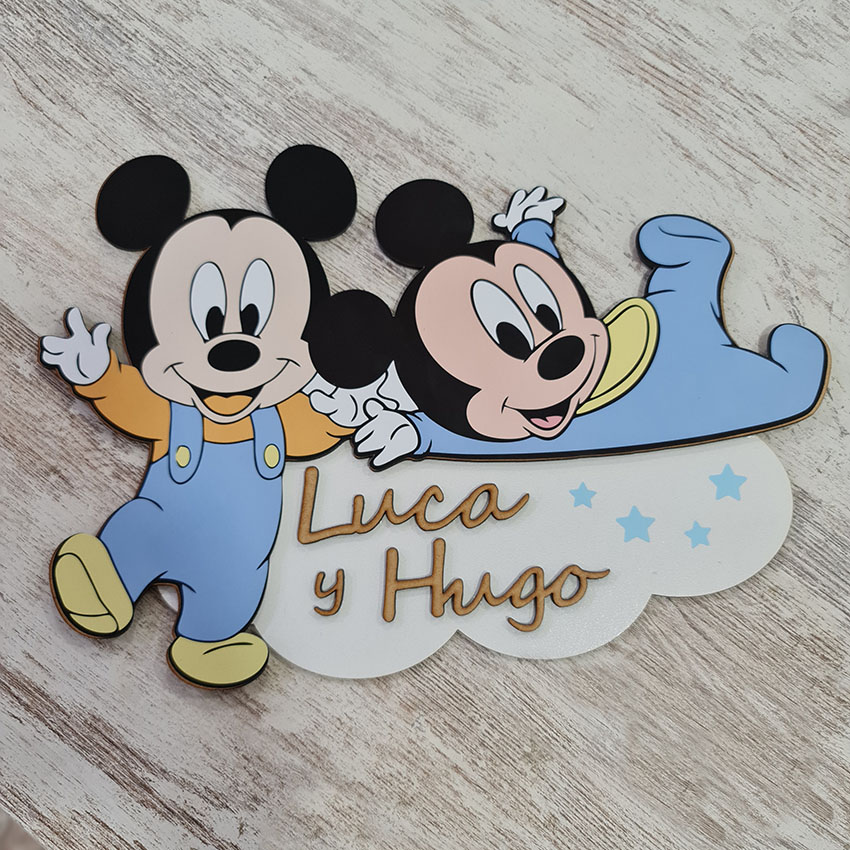 Letrero madera Mickey Fiesta – Camaleón Print