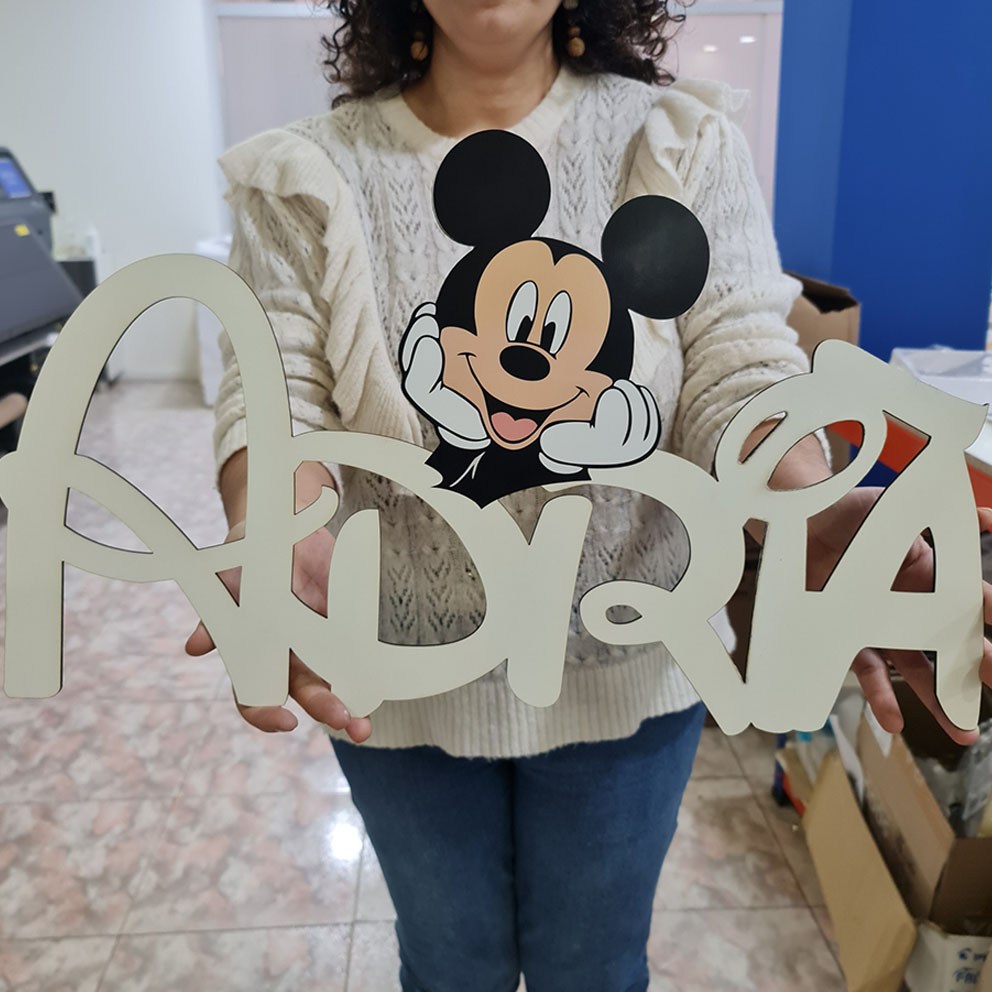 Letrero madera Nombre y Dibujo – Camaleón Print