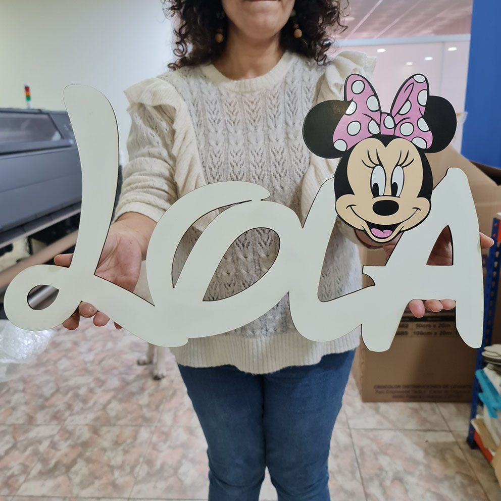 Letrero madera Nombre y Dibujo – Camaleón Print