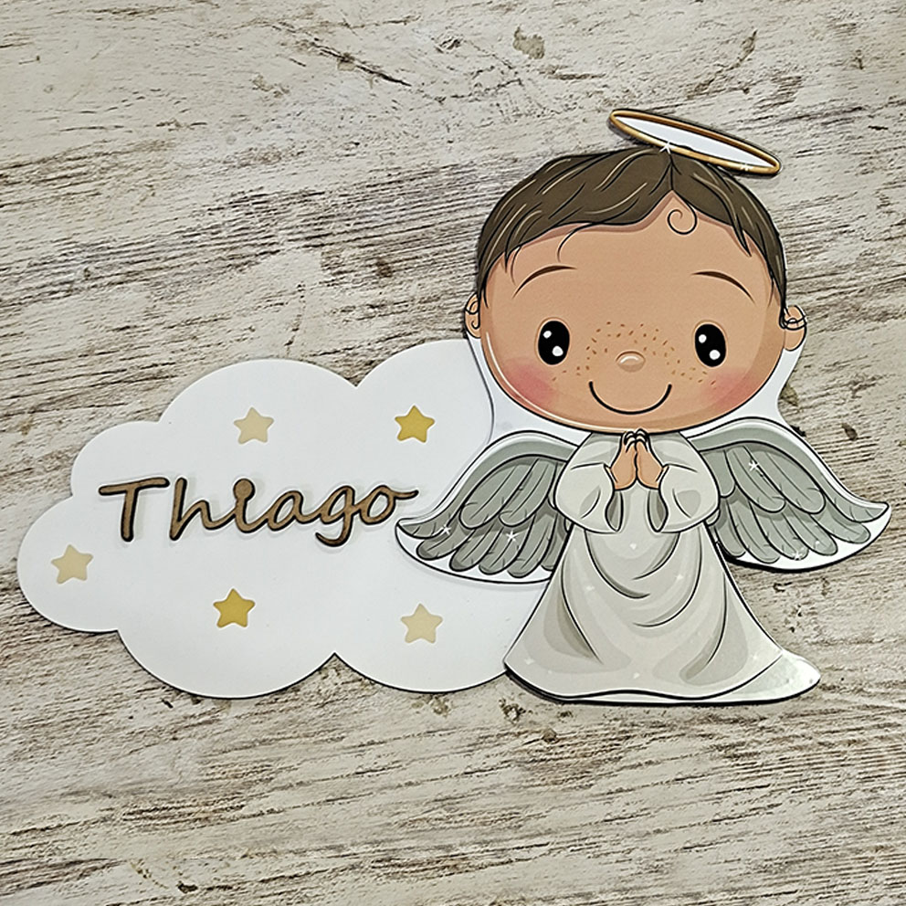 Letrero madera Angel niño – Camaleón Print