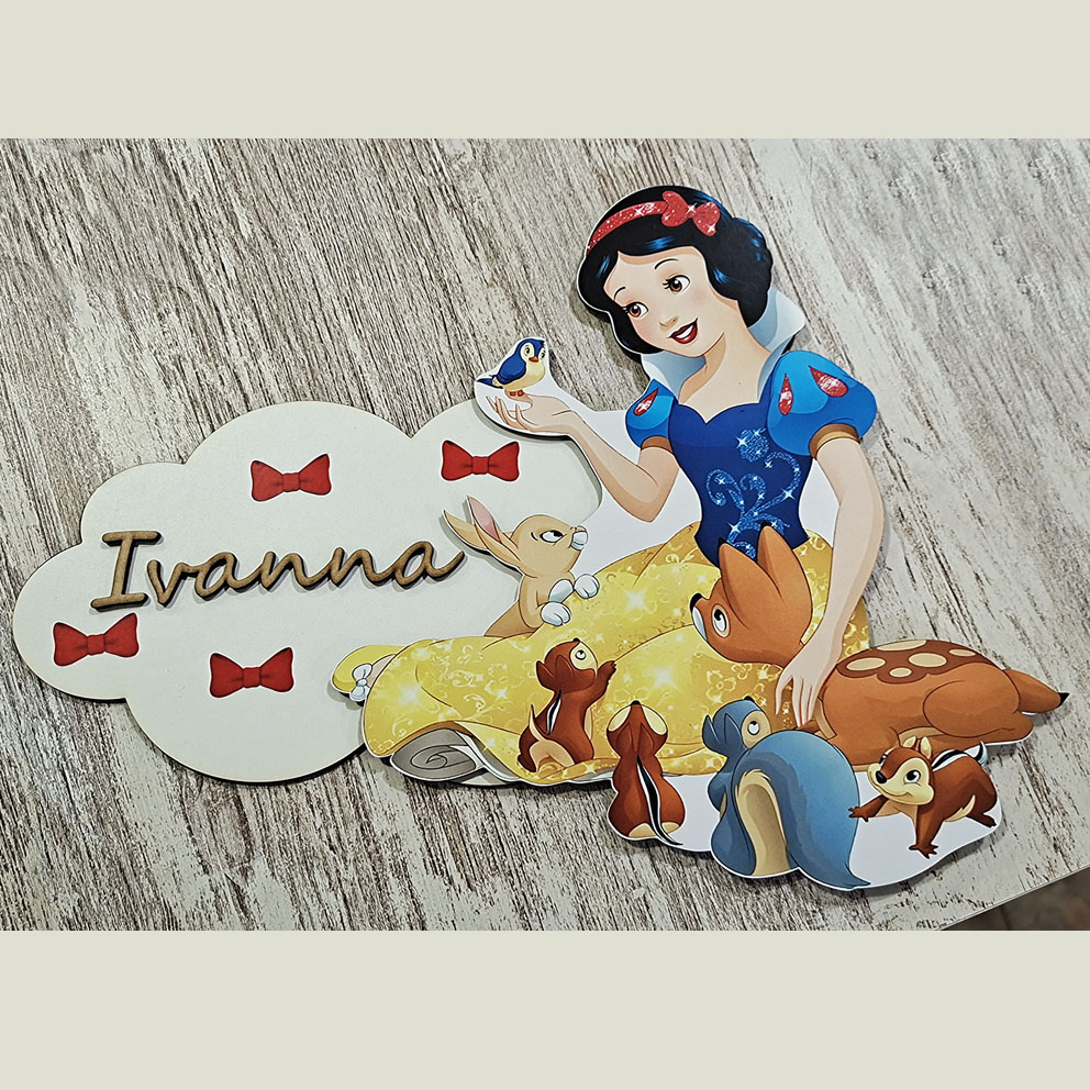 Letrero madera Blancanieves – Camaleón Print