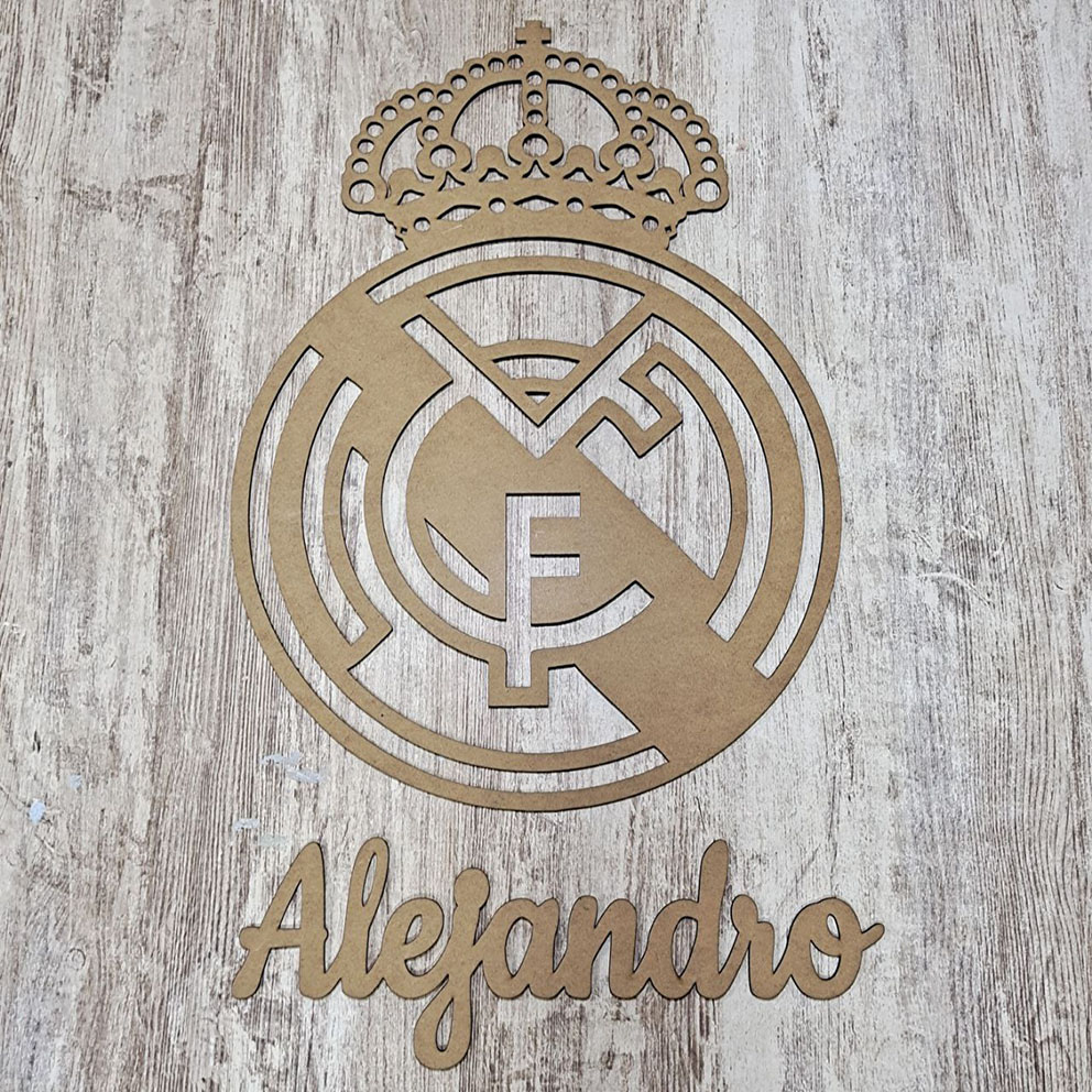 Letrero madera Escudo Real Madrid – Camaleón Print